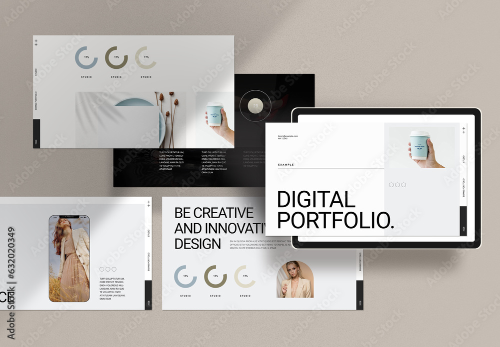 Digital Portfolio Layout Stock Template Adobe Stock