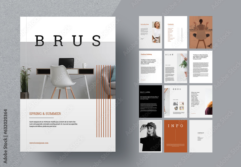 Brus Magazine Template Stock Template | Adobe Stock