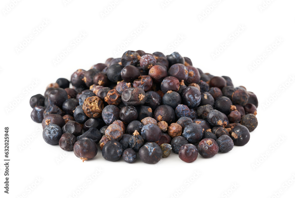 dry juniper berry seed isolated on white background. pile of dry ...