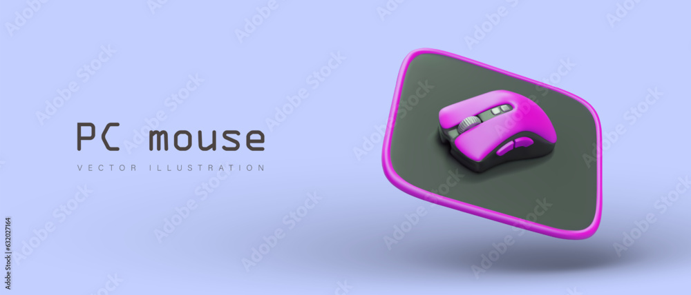 Wireless mouse on pad. Professional gaming and working tool. Device ...