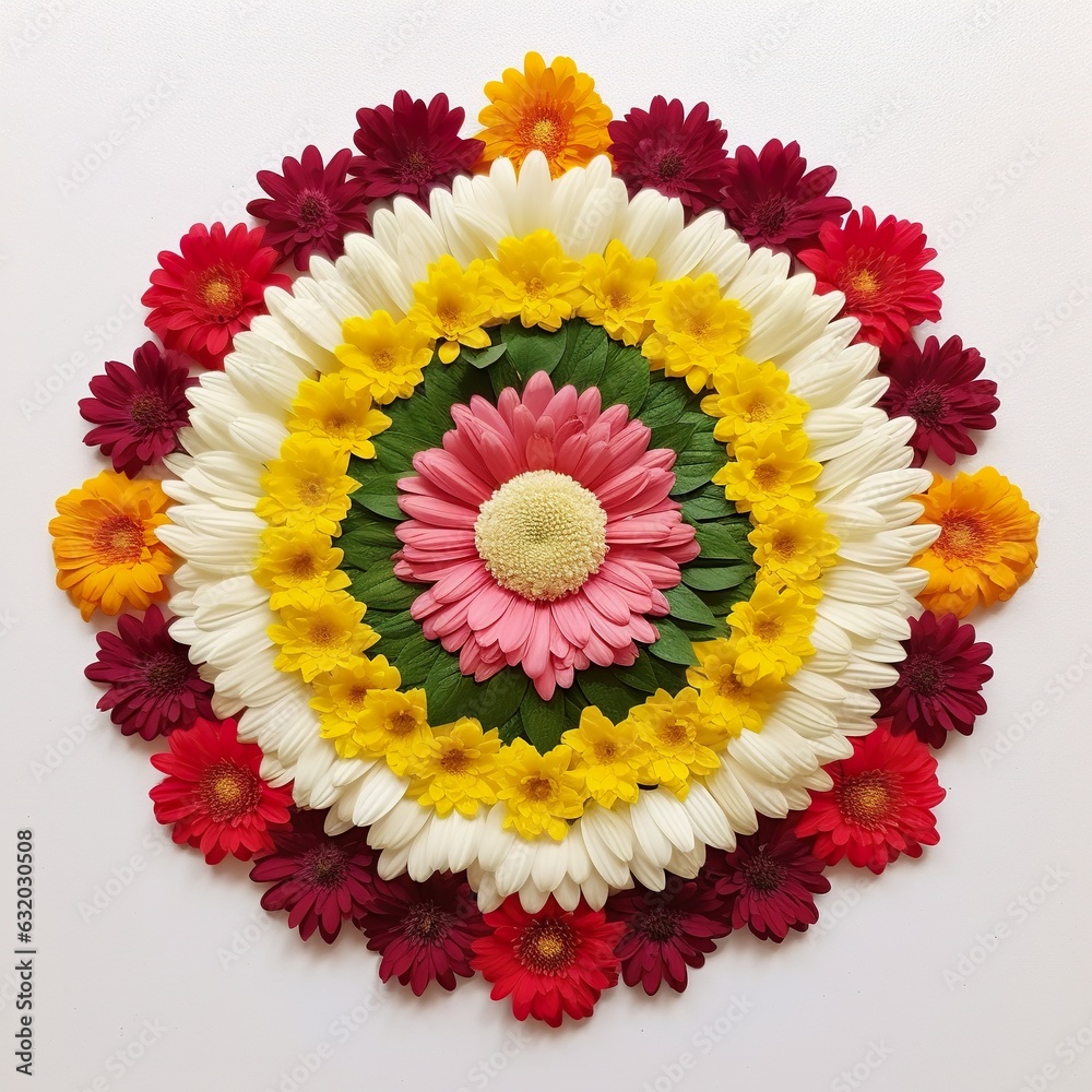 Onam festival floral designs called' Athapookkalam'. Onam is a ...