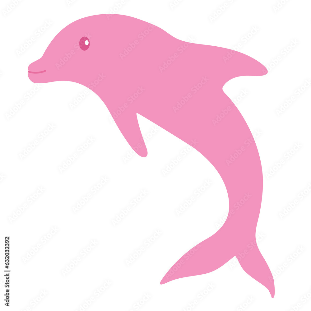 Pink dolphin drawing for sea life, marine life, ocean, aquarium, zoo ...