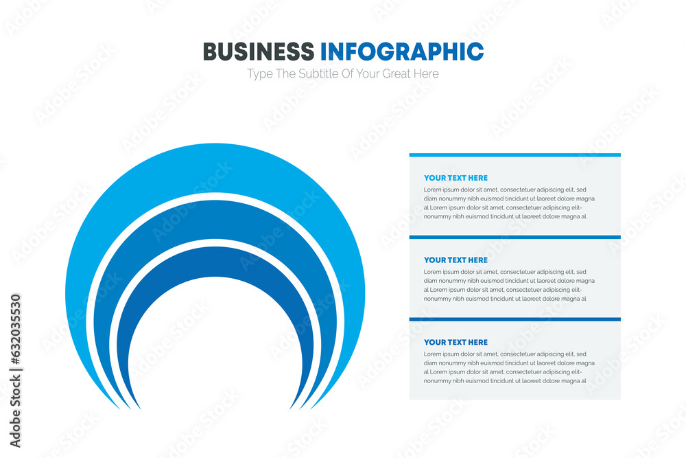 Circle round divided in 3 parts arrows template scheme diagram chart ...