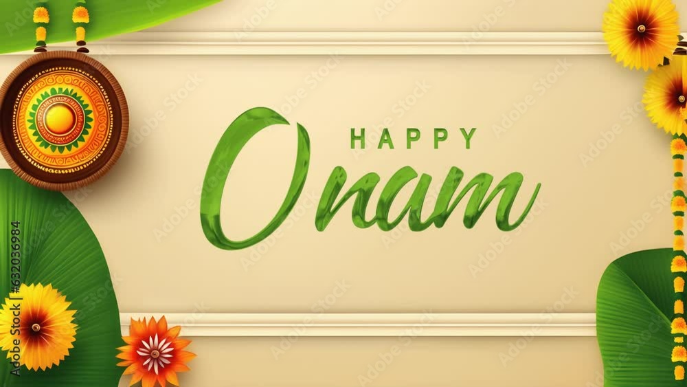 Happy Onam Animation. Great for Happy Onam Celebrations, lettering with ...