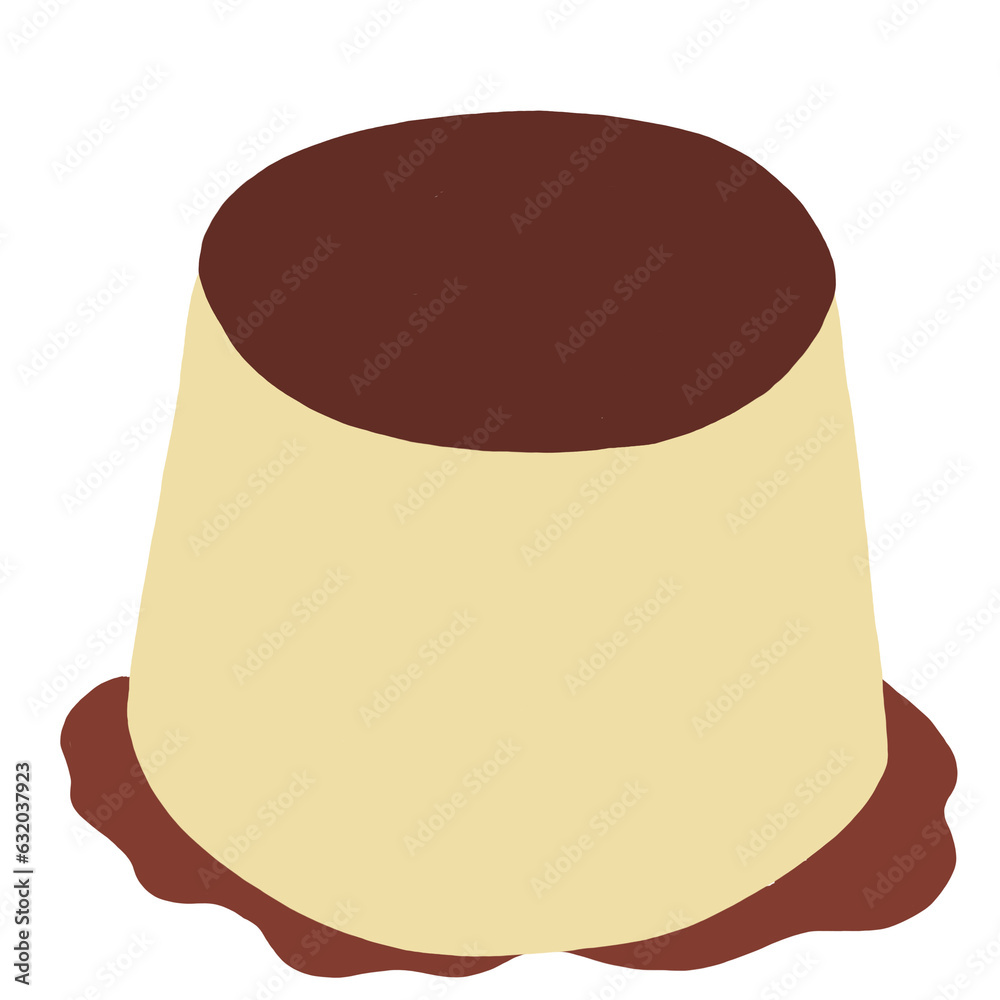 Pudding drawing for Asian food, Japanese sweet dessert, kid snack ...