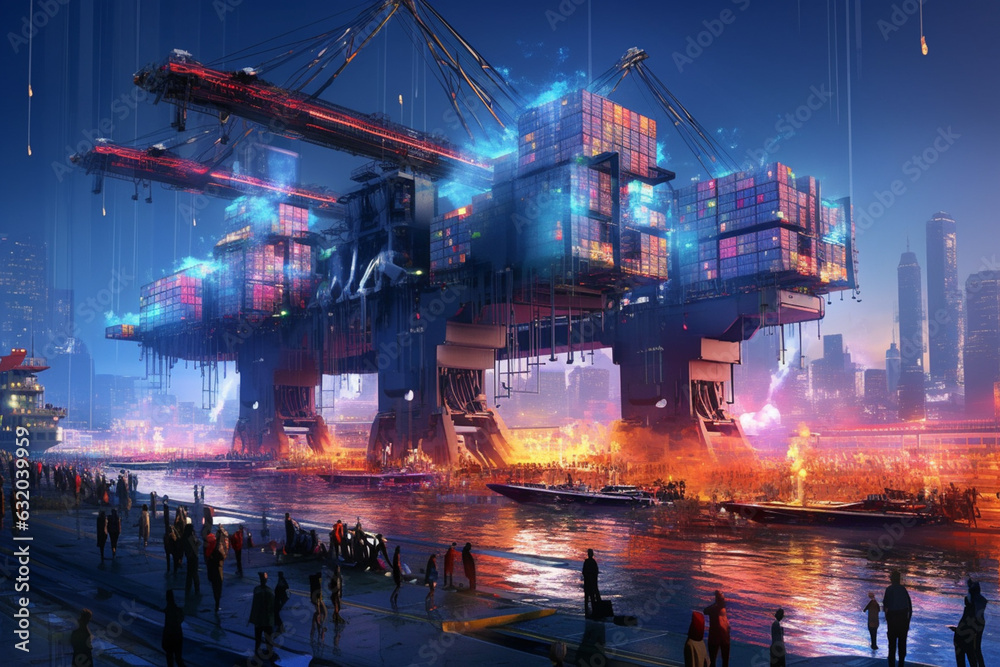 Ports of Tomorrow: futuristic container ports equipped with automated ...