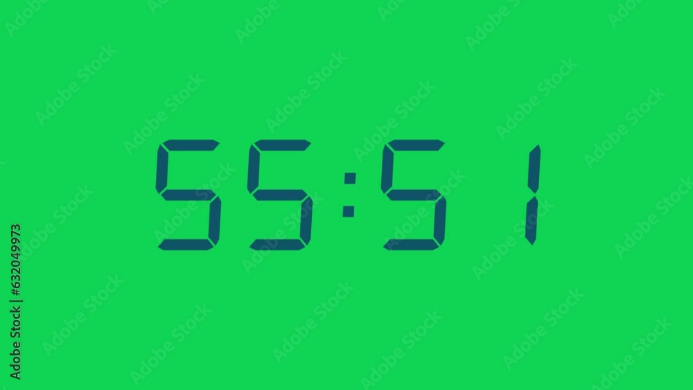 60 Seconds 1 Minute 4 Digits Matte Navy Blue Digital Countdown Timer