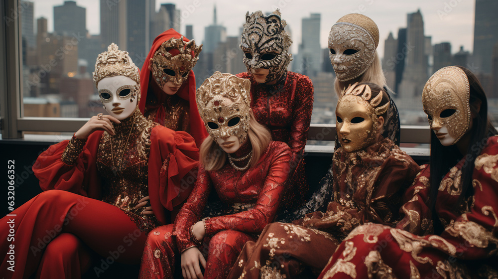 Instagram influencers, dressed in lavish attire and adorned with ...
