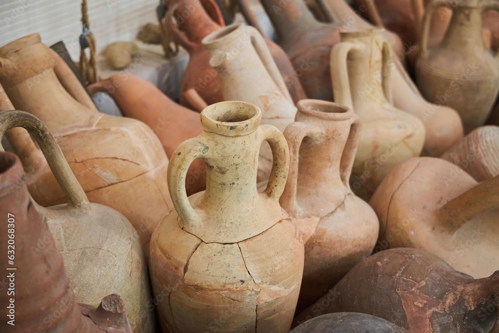 Ancient jugs and amphorae from Ancient Greece. Stock Photo | Adobe Stock