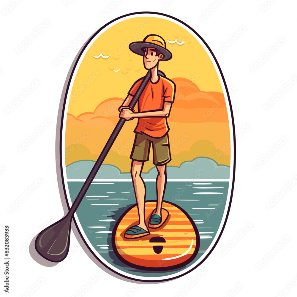 Stand up paddle board man paddleboarding. Summer holidays vacation ...