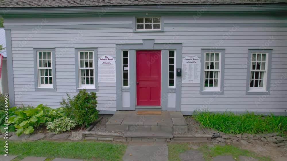 Nice camera drone push in to the original historic home of Joseph ...