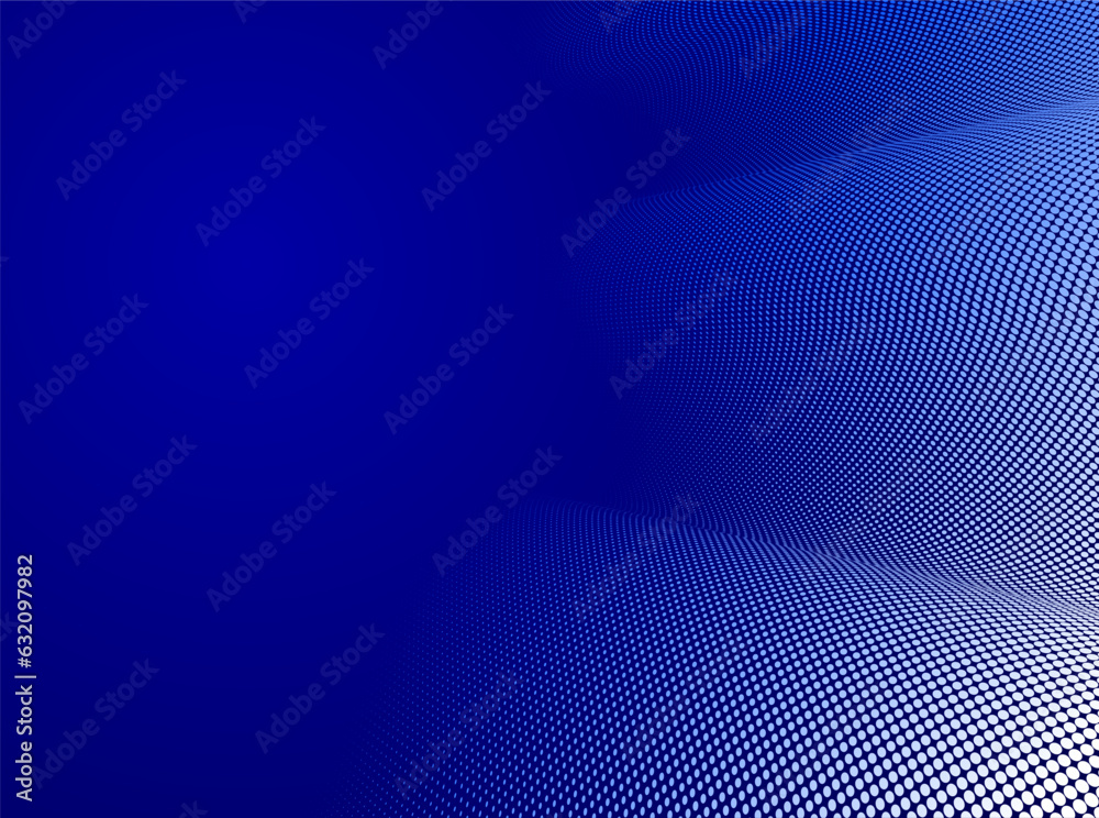 Dark blue dots in 3D perspective vector abstract background, multimedia ...