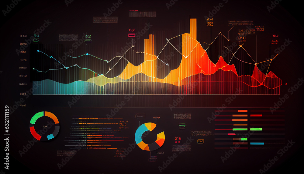 Charts and graphs Background for presentations, Ai generated image ...