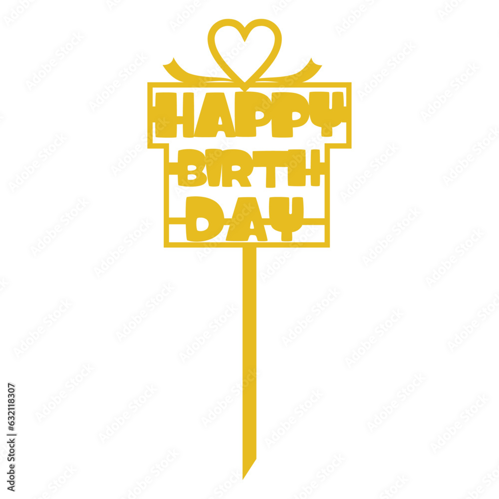 Cake Topper Vector laser cut file Stock Vector | Adobe Stock