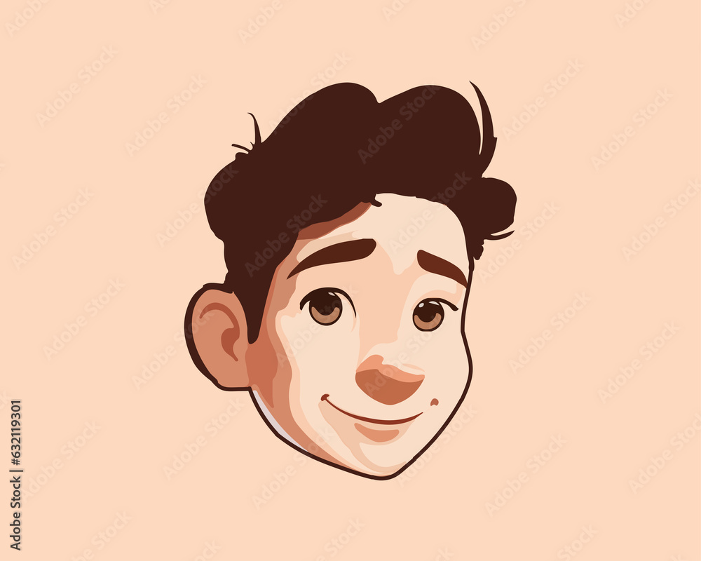 Cartoon Character kids face cartoon art Stock Illustration | Adobe Stock