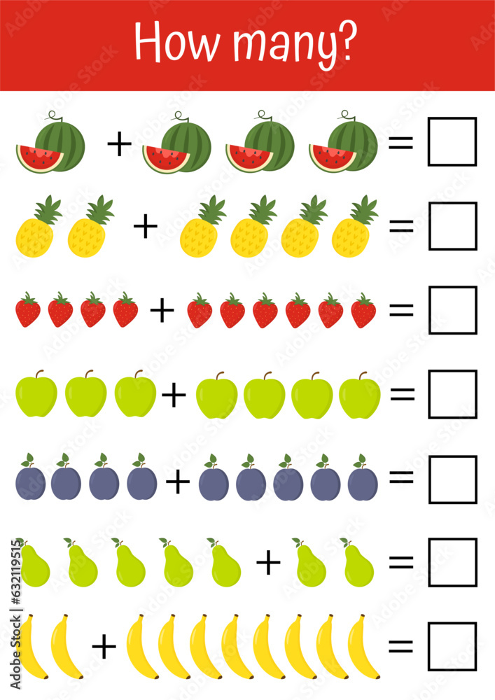 Colorful, playful math worksheets for early child development, addition ... Colorful, playful math worksheets for early child development, addition ...