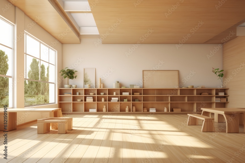 Simple kindergarten classroom interior on the first floor. Back to ...