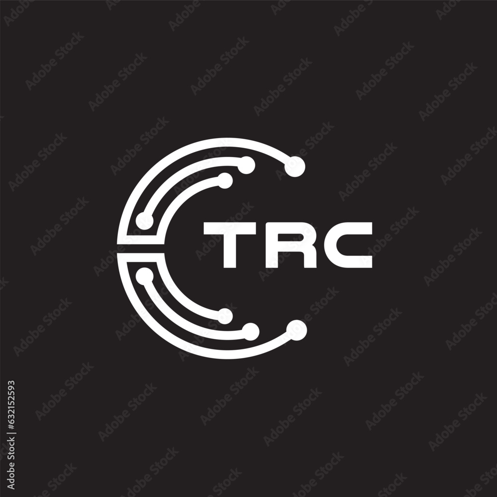 TRC letter technology logo design on black background. TRC creative initials letter IT logo ...