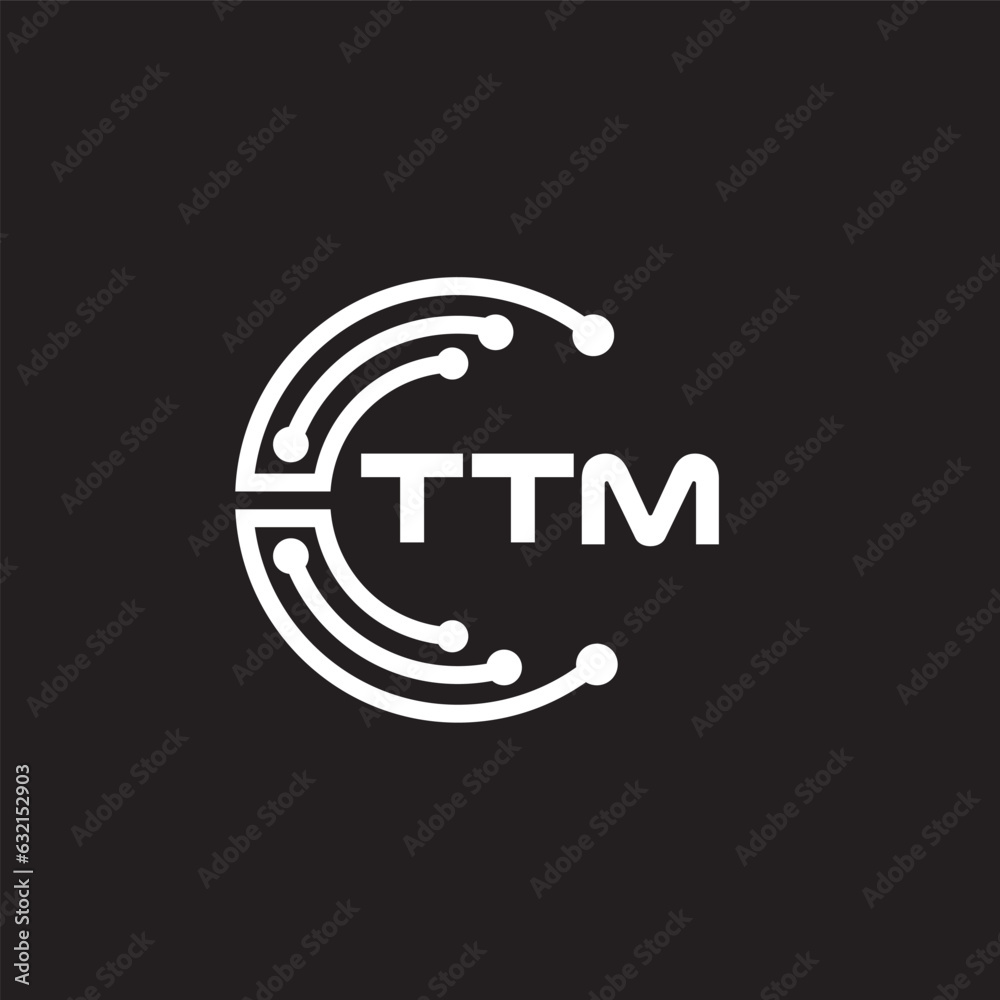 TTM letter technology logo design on black background. TTM creative ...