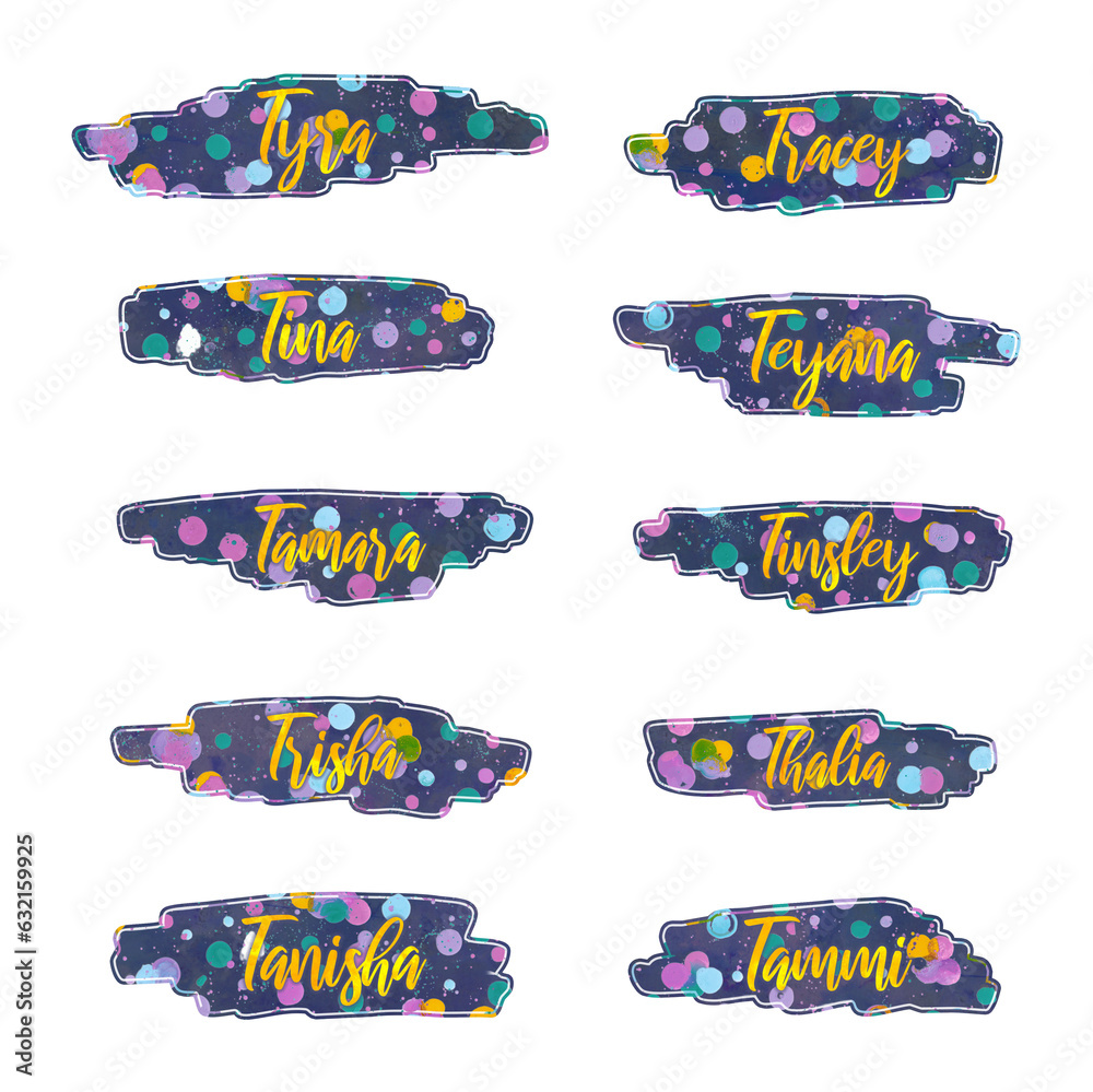 printable stickers, girl names, Tyra, Tracey, Tina, Teyana, Tamara ...