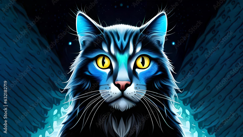 cat with blue eyes, ai, generated, ai generated Stock Illustration ...