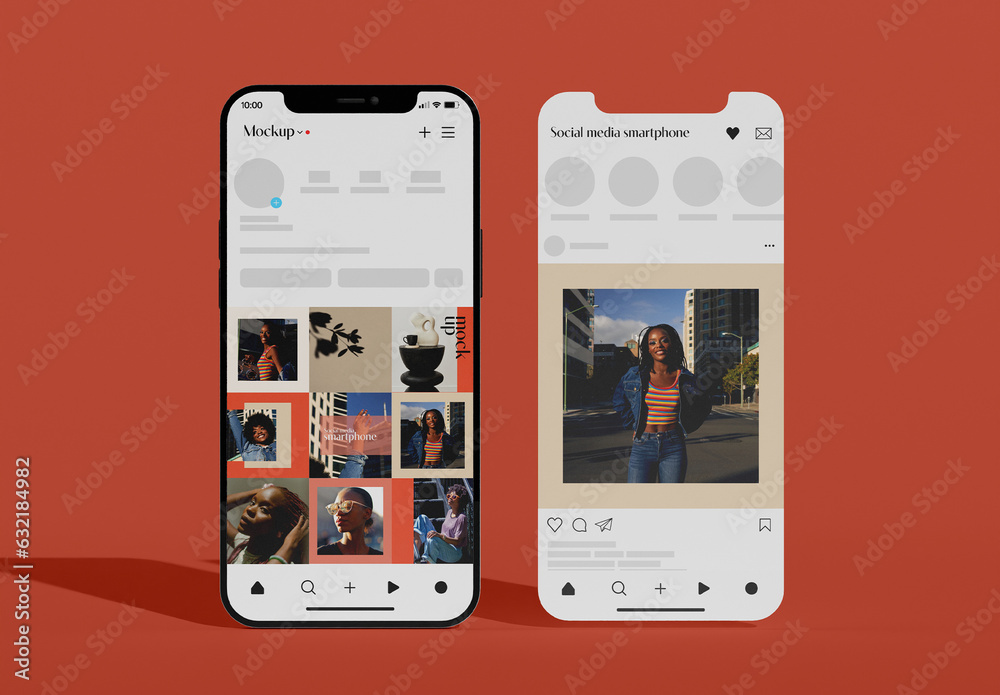 Smartphone Social Media Post Mockup Stock Template | Adobe Stock
