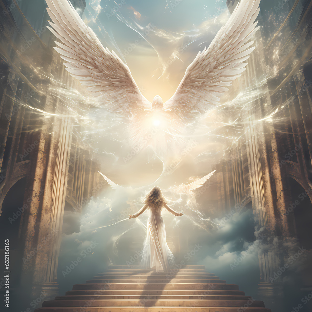 Generative AI, Divine Encounter: Angel Amidst Heavenly Gates and ...