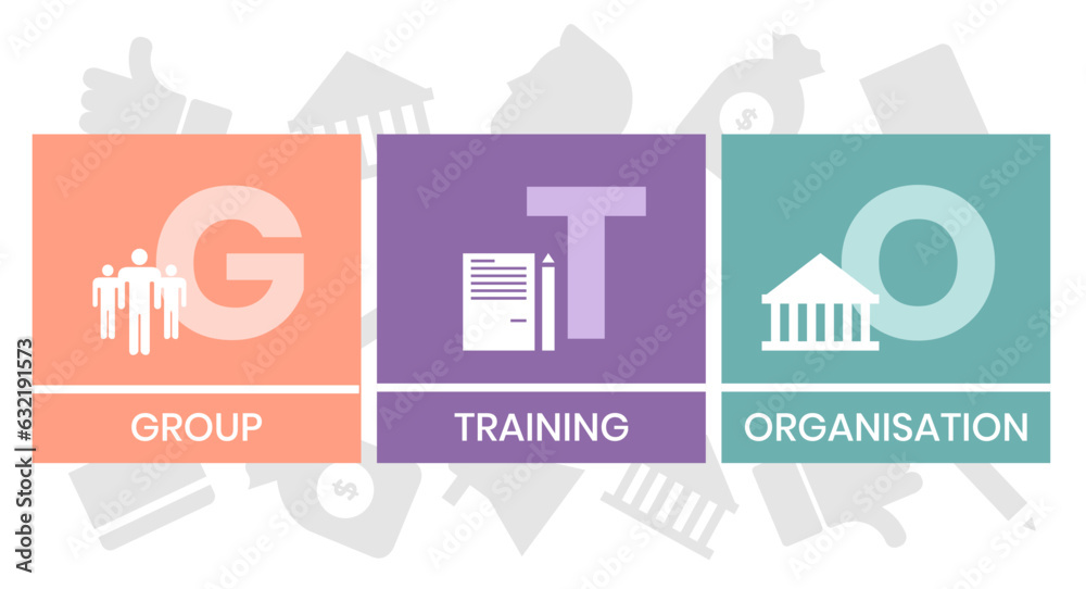 GTO - Group Training Organisation acronym. business concept background ...