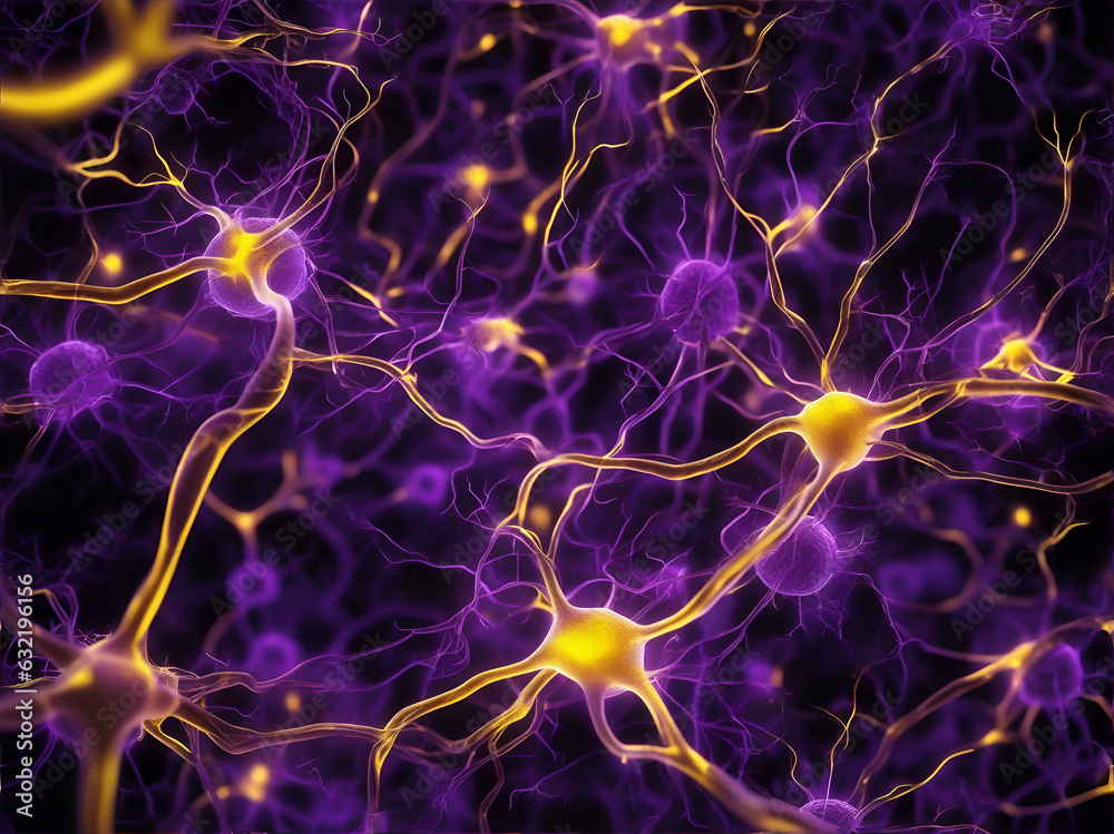 Neuronal network with electrical activity of neuron cells Generative AI ...