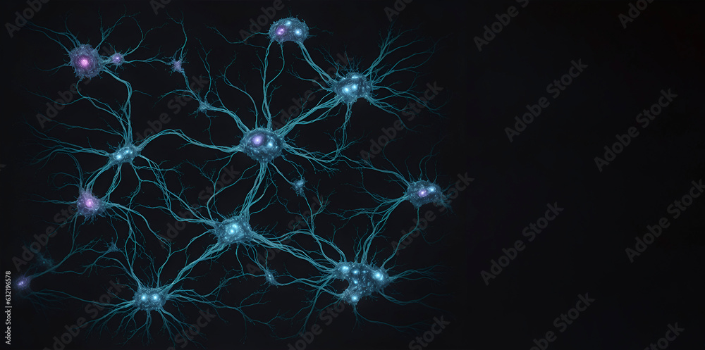 Neuronal network with electrical activity of neuron cells Generative AI ...
