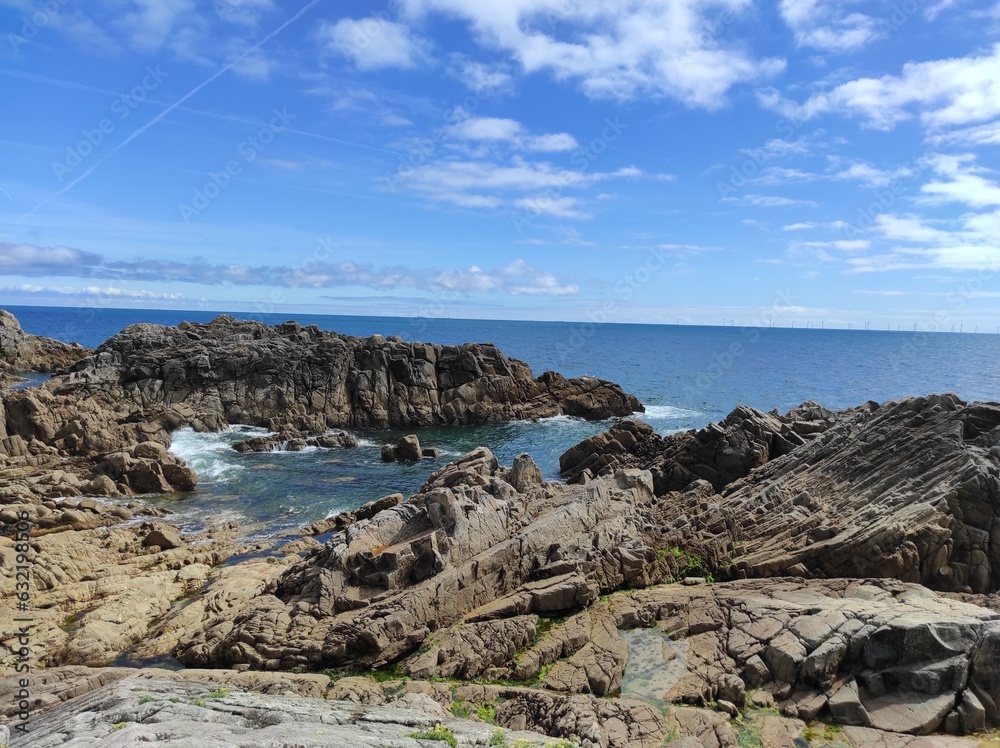 côte bretonne batz sur mer le croisic, ile de batz, le grand blockhaus ...