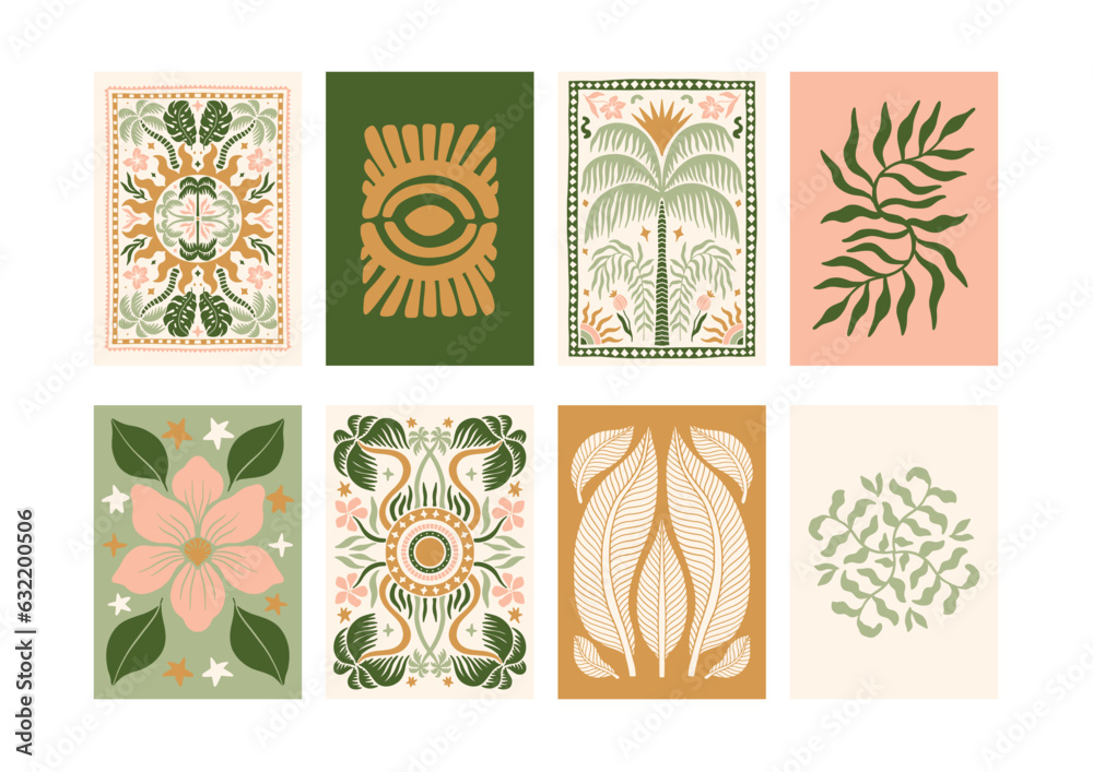 Astral groovy boho vector elements poster clipart wall art silhouette ...