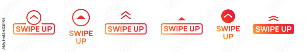 Swipe up arrow vector icon. Social media story drag button sign action ...