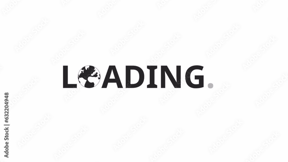 Global world network bw loading animation. Earth globe outline 2D ...