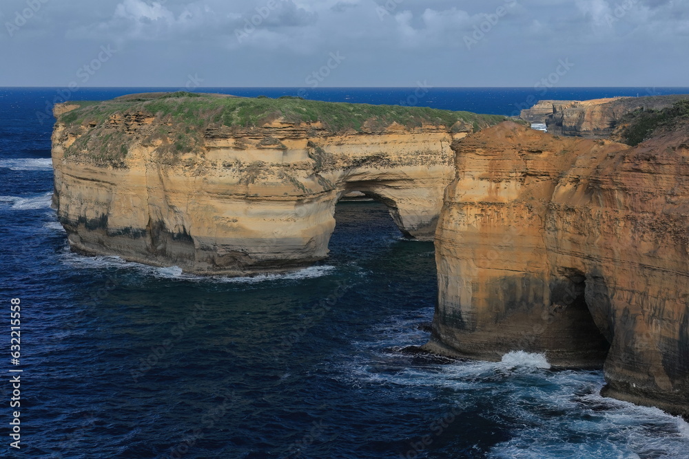 Mutton Bird Island as seen from Island Arch Lookout off Loch Ard Gorge ...