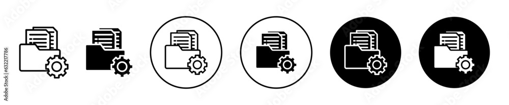 Vetor de project documents icon set. operation data folder sign. system ...