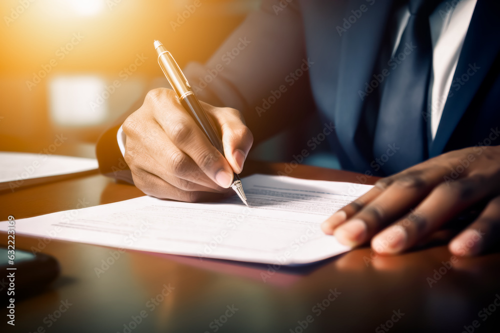 Business contract signing Concept. Businessman hand signing contract ...