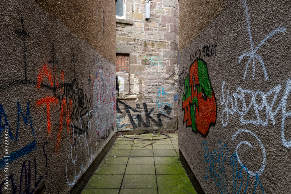 4 August 2023. Dundee,Tayside,Scotland. This is Street Art or Graffiti ...