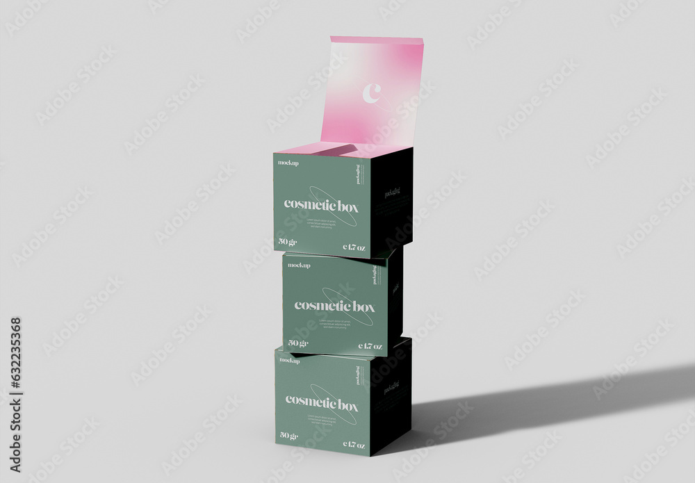 Stacked Box Packaging Design Mockup Stock Template | Adobe Stock
