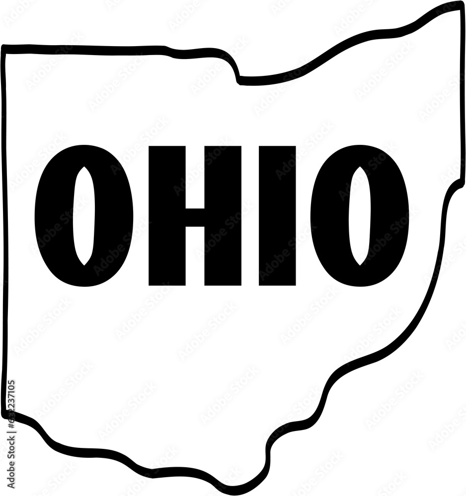 outline drawing of ohio state map. Stock Illustration | Adobe Stock