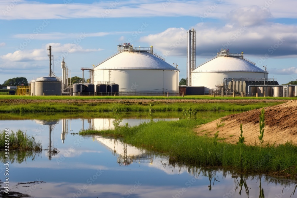 anaerobic digestion tanks with biogas production Stock Photo | Adobe Stock