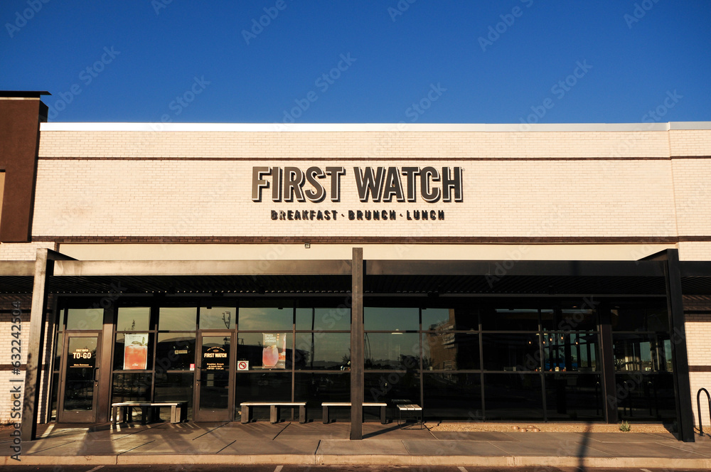Exterior front view of First Watch restaurant building showing company ...