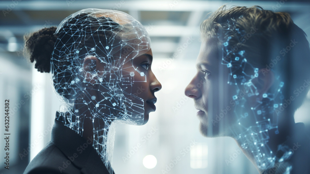 Cyber girl and Cyber man, Chatbot Chat with Artificial Intelligence ...