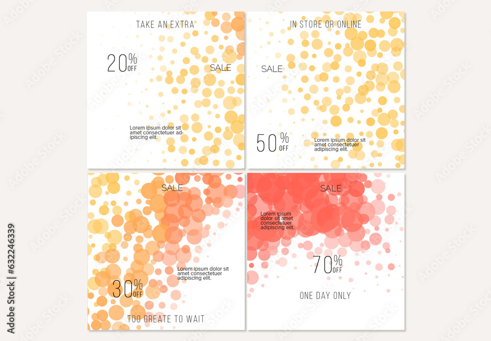 Social Media Post Layout with Bright Transparent Overlapping Circles ...