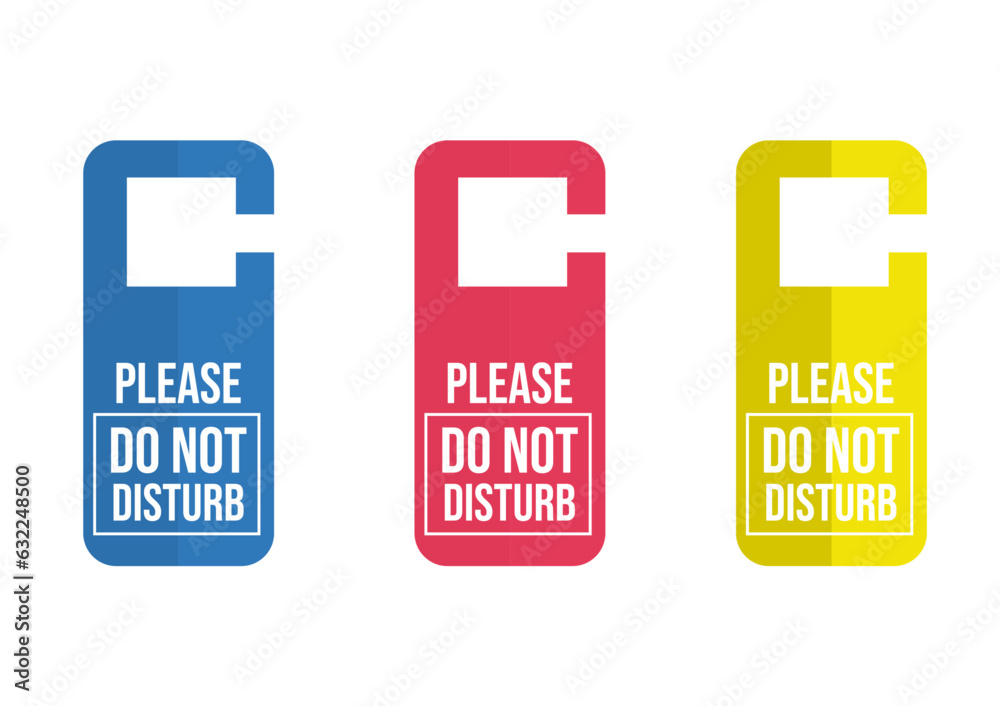 Door hanger signs. Set Door tags on air. Do not disturb, signs of hotel ...