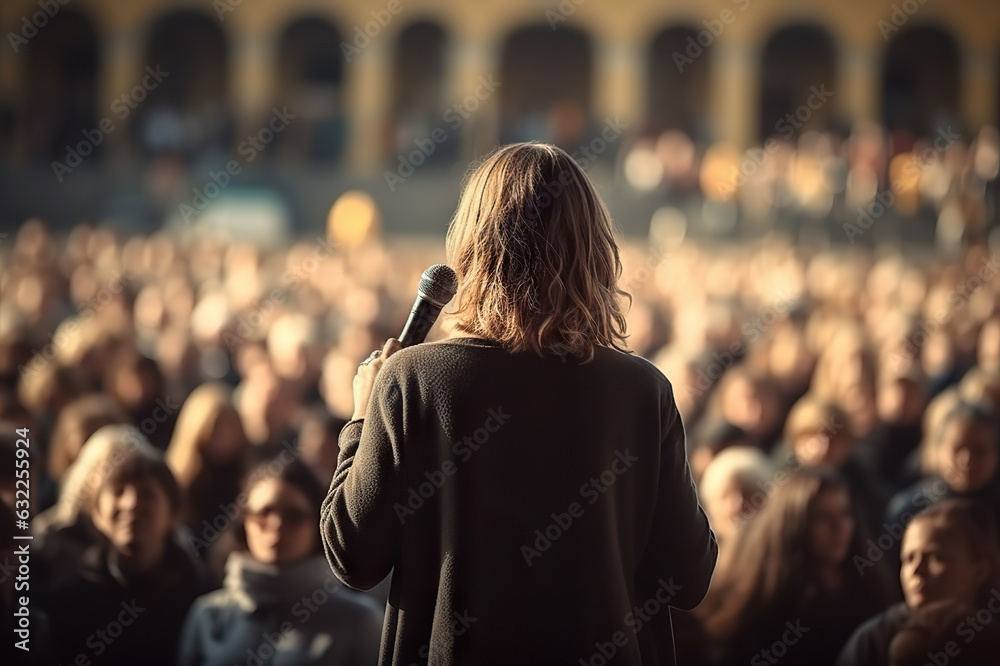 Empowering Female Leadership Woman Politician Advocating Ideas and ...