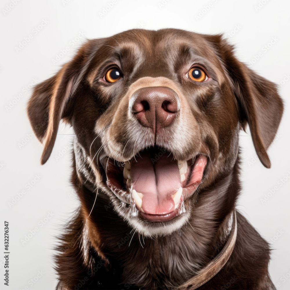 Clipart - a dog with its mouth wide open, showing off its playful and ...
