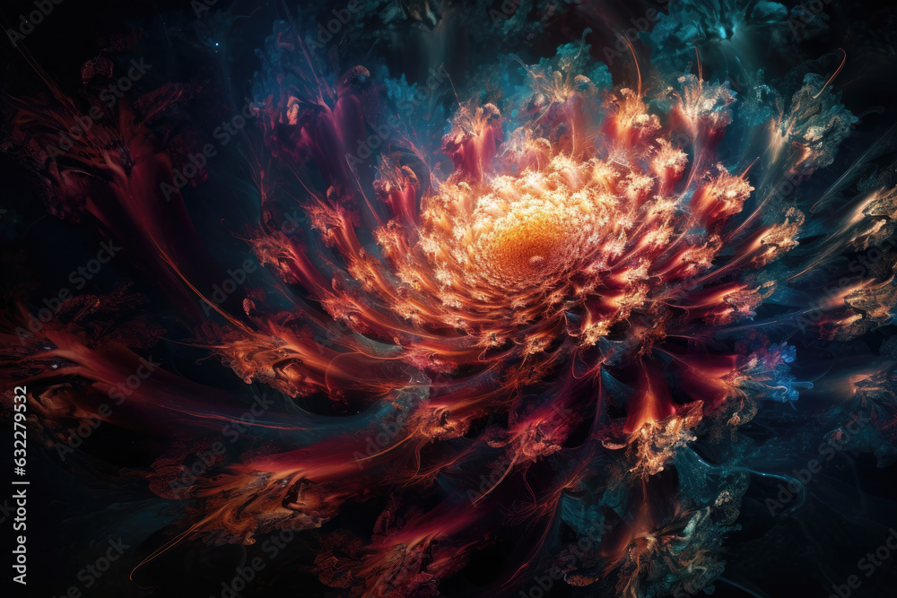 Cosmic bloom, stars in a flower formation on a galactic scale ...