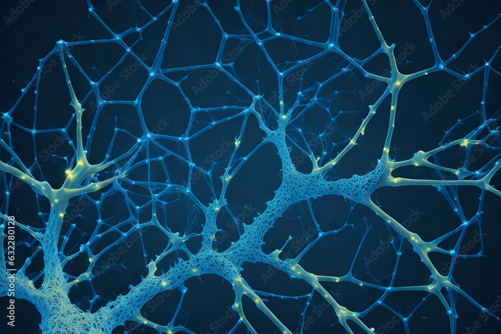 Nerve networks background in blue-green color palette. Technological ...