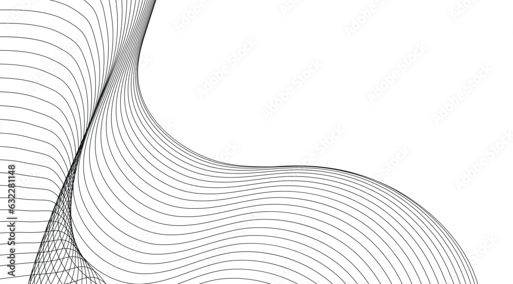 Minimal Round Lines Abstract Tech Background Abstract Wave Element For